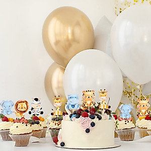 Baby Safari Jungle Animals Cupcake Toppers Forest Theme Birthday Party Supplies For Kids and Adults Party Decorations Set of 24