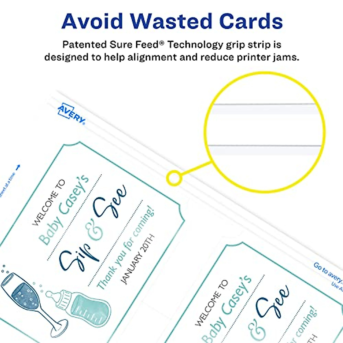 Avery Postcards with Scalloped Corners and Sure Feed Technology, 3.5" x 5", Matte White, 100 Cards Total, Laser/Inkjet Printable Cards (5626)