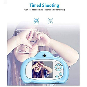 LKYBOA Child Camera -Kids Digital Camera for Girls Age 3-10, Toddler Cameras Mini Cartoon Rechargeable Video Camera with Screen and (Color : Pink)