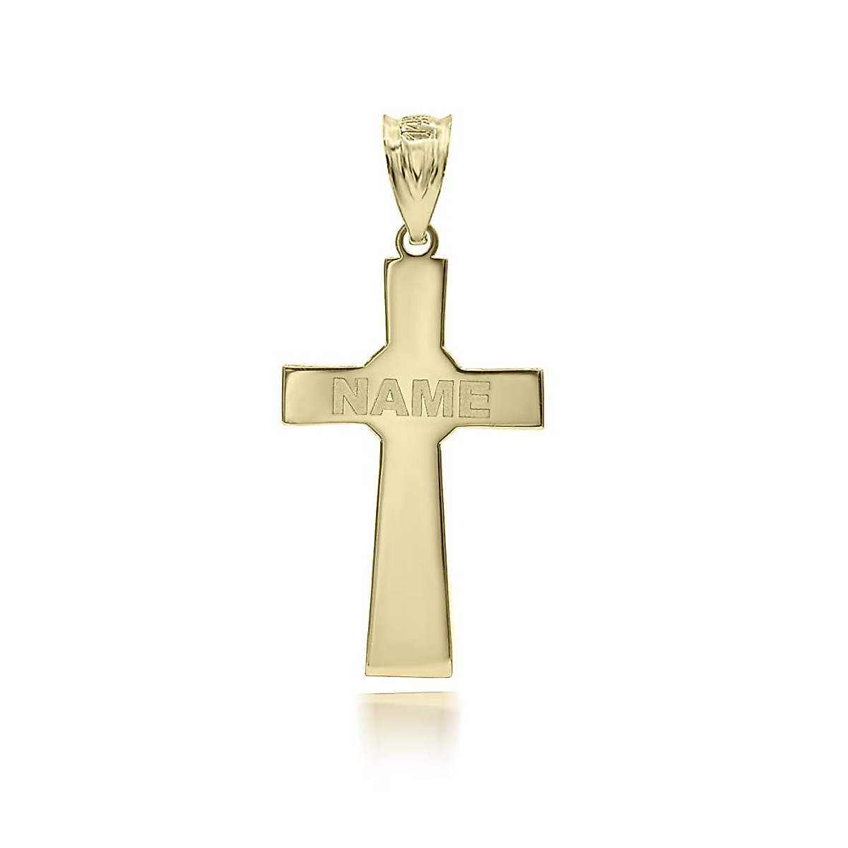 Certified 14k Yellow Gold Customized Irish Celtic Knot Cross Religious Pendant with Your Name