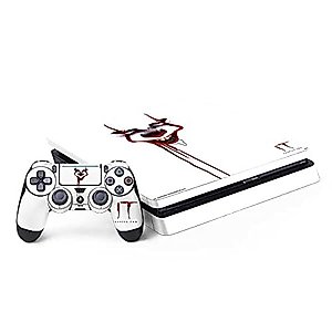 Skinit Decal Gaming Skin Compatible with PS4 Slim Bundle - Officially Licensed Warner Bros Pennywise Bloody Design