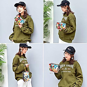 BIAOTIE Large Capacity Wristlet Wallet - Women Printed Nylon Waterproof Handbag Clutch Purse (F-08)