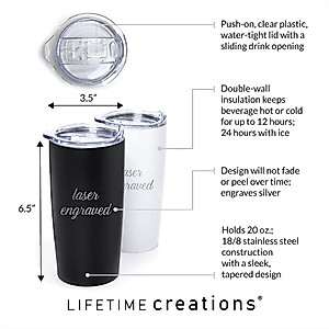 Lifetime Creations Personalized Graduation Tumbler: Class of 2025 Coffee Travel Mug, Gift for Grad, Graduate Gift Idea, Senior Gifts, Insulated Engraved Stainless Steel (White, 20 Ounce)