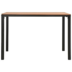 TCSGURK Modern Outdoor Patio Furniture Set, Dining Chairs and Table Set, Steel and WPC (Color : Brown, Size : 43.3" x 23" x 29.7")