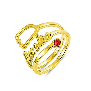 LONAGO Stethoscope Ring Personalized Name Ring Custom Initial Nameplate Stethoscope Nurse Ring for Women Nurse Docter