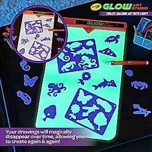Crayola Glow Art Studio, Glow in The Dark Toys, Kids Gifts for Girls and Boys, Ages 6, 7, 8, 9