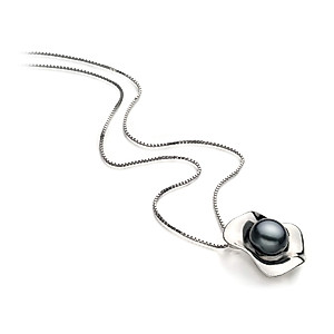 Rocio Black 9-10mm AA Quality Freshwater 925 Sterling Silver Cultured Pearl Pendant For Women