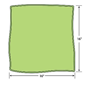 Microworks 2502-GREEN-DZ Microfiber Towel, 16" x 16", Green (Pack of 12)