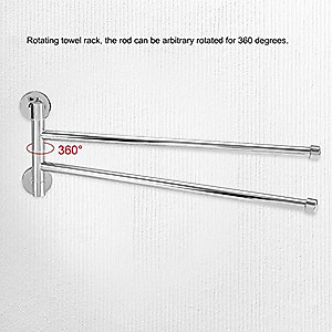 Towel Rack, Stainless Steel Towel Rail hroom Storage Shelf with 2 Towel Bar Wall Mounted Towel Holder for hroom Hotel Kitchen(2 Arms)