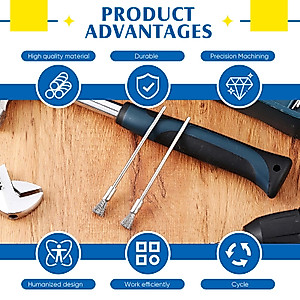 10 Pcs Wire Brush Extended Steel Cleaning End Brushes Pen Stainless Steel Wire Brush 3 mm Mandrel Rust Paint Removal Bits Polishing Rotary Tool Accessories, 6 mm End Brush