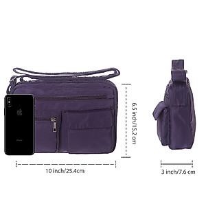 TENXITER Casual Crossbody Bags for Women Multi-Pocket Shoulder Handbags Waterproof Messenger Bag Nylon Purses Travel Pocketbook