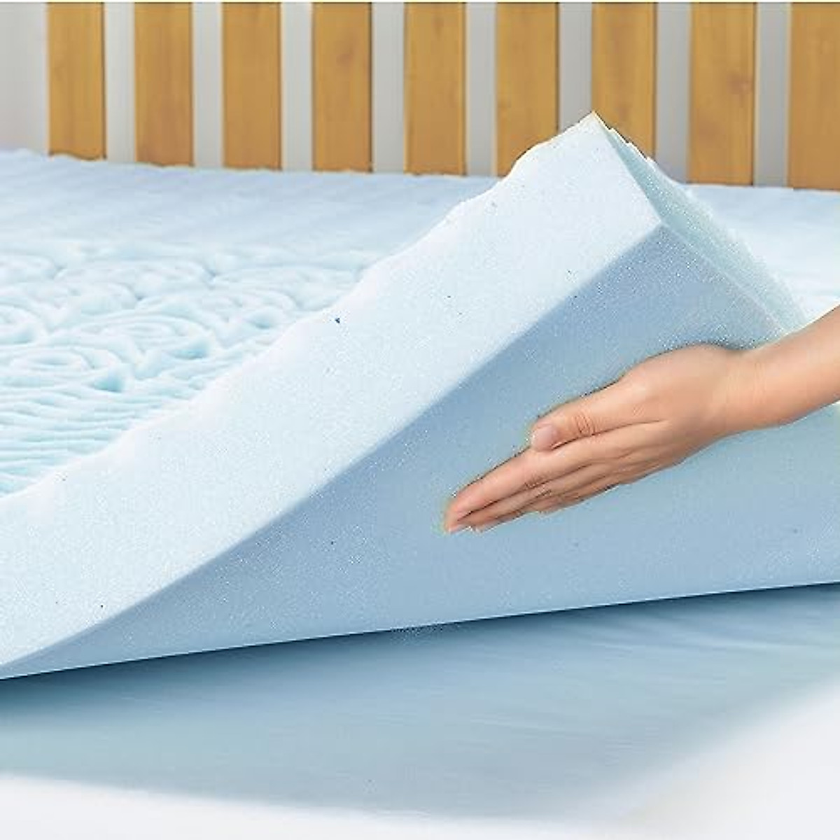 Mellow 4 Inch 5-Zone Memory Foam Mattress Topper, Cooling Gel Infusion, Twin XL