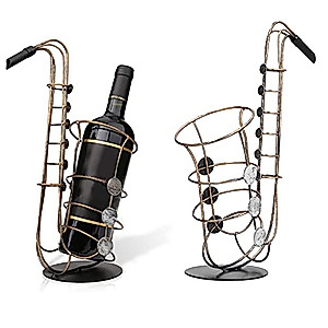 Horoper Decor Wine Holder Wine Rack, Wine Bottle Holder Metal Figurines Saxophone Practical Crafts Home Decoration Accessories,Wine Bottle Storage, Home Bar Decor Crafts