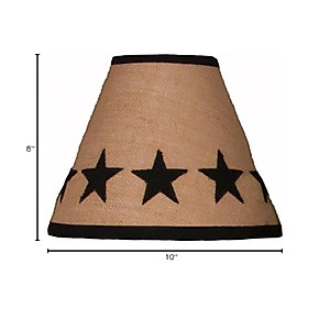 N?A Primitive Country Embroidered Black Star Vine Burlap Lamp Shade 10" Home and Garden Ornament