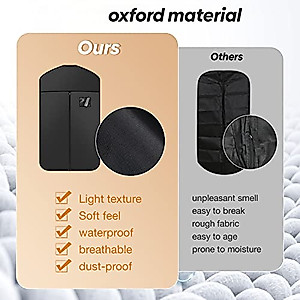 Vodiver Oxford Fabric Garment Bag Hanging Clothes Travel Suit Bag with Clear Window for Suits, Coats, T-Shirts, Jackets. (Black, 40-inch-4 packs)