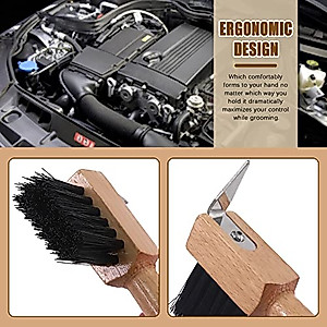 Wokape 5Pcs Horse Care Tool Kit, Horseshoe Brush Reversible Stainless Steel Brush, Hairy Pet Care Tools for Shedding Grooming Horses Dogs Cattle Cats