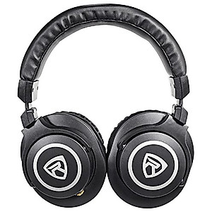 Rockville PRO-M50 Studio Headphones w/ Detachable Coil Cable, Case+Extra Ear Pad, Silver, mediam