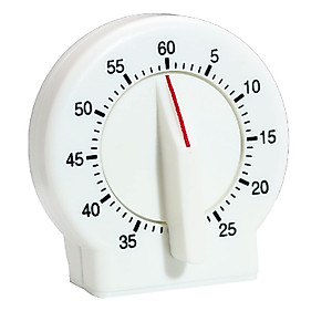 Kitchen Timer, 60 Minutes Mechanical Timer Clock for Cooking with Bell Alarm Clock, No Battery Needed, Light and Convenient White