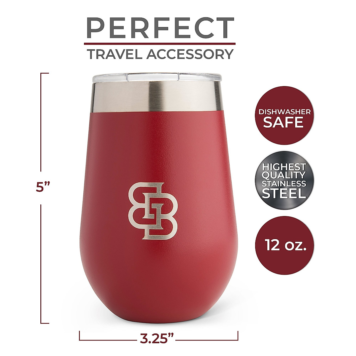 Wine Tumbler with Lid Insulated Set of 2 - Perfect Glft for women or men. Includes Portable Durable Tote for Boating, Beach, Travel Designed by Bruno Bianci