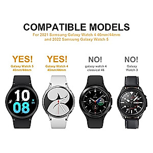 Haojavo [4+6Pack] for Samsung Galaxy Watch 5/Galaxy Watch 4 44mm Screen Protector Case, 4 Pack Hard PC Cover Protective Bumper Shell + 6 Pack Tempered Glass Film for Galaxy Watch 44mm Accessories