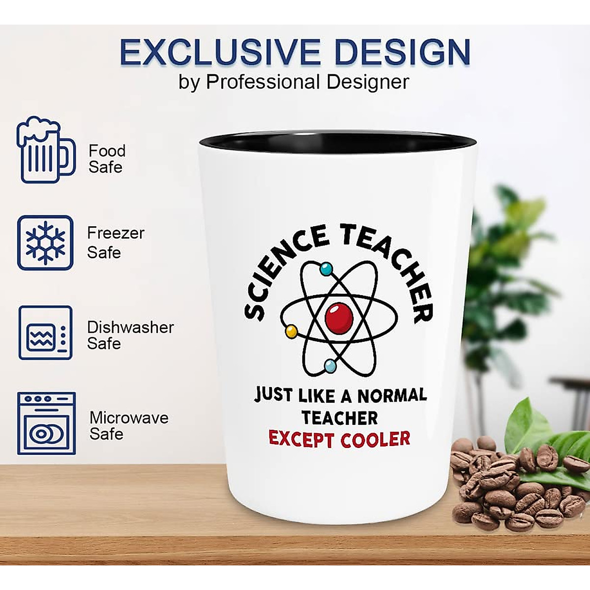 Flairy Land Scientist Shot Glass 1.5oz - Science Teacher - Chemist Mathematican Technologist Laboratory Analyst Data Knowledge Chemical Worker