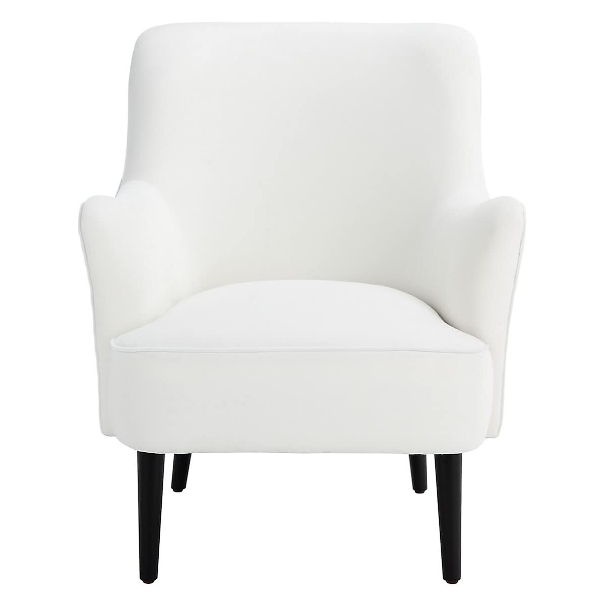 SAFAVIEH Home Collection Arlyss White Velvet/Black Accent Chair ACH4010B