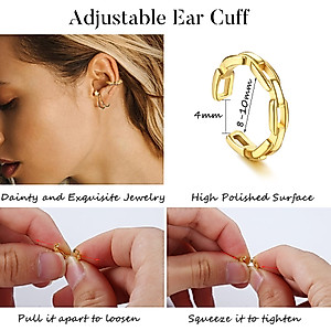 Dochais 52 Pcs Helix Cartilage Clip on Wrap Fake Earrings Ear Cuffs for Women Men Non Piercing Ear Clip (Gold/Silver)
