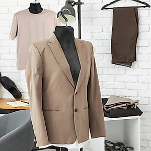 Lallisa 6 Packs Male Mannequin Torso Dress Form Tshirt Display Half Maniquin Body Rounded Waist Hollow Back Body with Hanging Hook for Clothes Display Shows Photos or Design Sewing (23.23 x 19.29'')