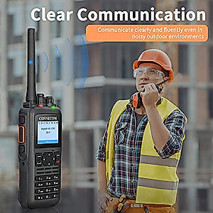 DMR Digital & Analog Two Way Radios Long Range Rechargeable - CONNECOM Heavy Duty Walkie Talkies for Adults Rugged 2 Way Radios for Warehouse Factory Docks Commercial Construction etc. GD900 3 Pack
