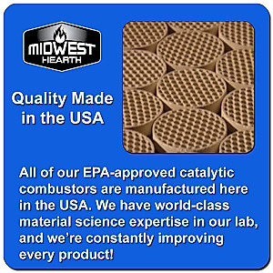 Midwest Hearth Wood Stove Catalytic Combustor Replacement Catalyst Vermont Castings Defiant and Encore Flexburn (2.5" x 12.75" x 1" Ceramic) Made in USA
