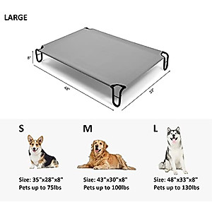 BestVida Elevated Dog Bed (Large, Grey)