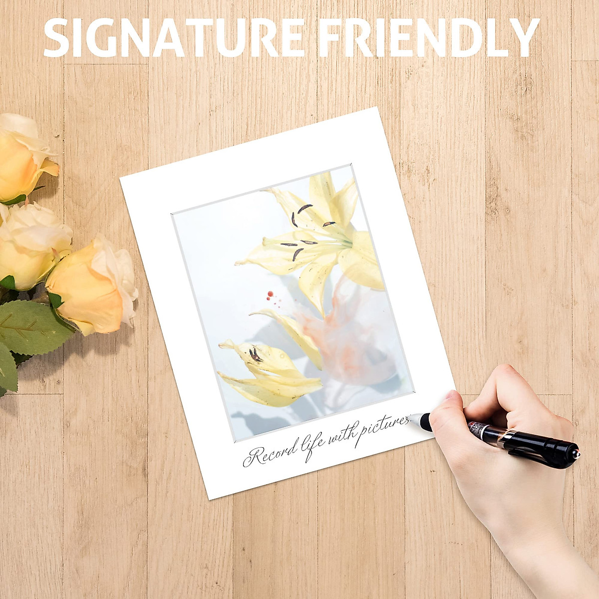 Golden State Art, White Pre-Cut 16x20 Picture Mat for 11x14 Photo with White Core Bevel Cut Mattes Sets. Includes High Premier Acid Free Mats & Backing Board & Clear Bags (5 Kit)