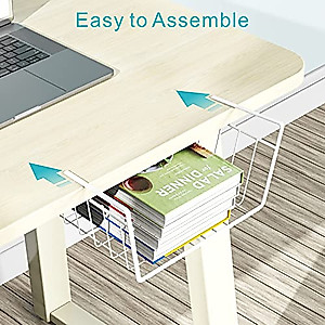 Veckle Small 6 Pack Under Shelf Wire Basket & 4 Pack Stackable Under Cabinet Storage， Bundle