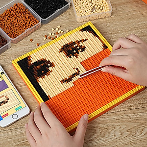 Personalized Mosaic Portrait Custom Building Kit for Adults Kids Micro Bricks Art Customized Your Own Photo Create Picture Unique Gift (Small/7.8"x7.8")