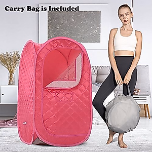 Portable Sauna Tent, Foldable One Person Full Body Spa for Detox Therapy Without Steamer - Pink