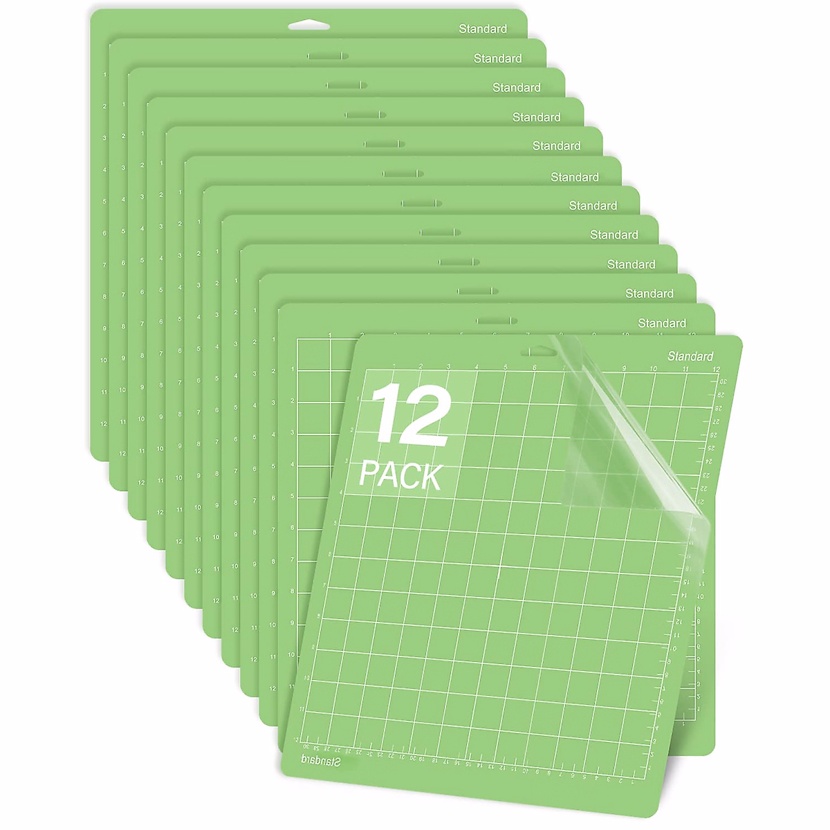 Gwybkq Cutting Mat for Cricut Maker 3/Maker/Explore 3/Air 2/Air/One 12 Pack 12x12 Cut Mats Replacement Accessories Adhesive Sticky Green Cricket Standard Card
