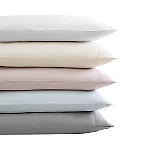 Vera Wang - Pillow Case Set, Luxury Sateen Cotton Bedding, 800 Thread Count, Soft & Smooth Home Decor (Pale Blue, Standard Pillowcases)
