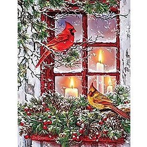 Eiazuiks Paint by Number for Adults. Christmas Paint by Numbers for Adults Beginner Drawing Paintwork with 3 Paintbrushes Paint Canvas Oil Painting Windowsill 16” x 20”