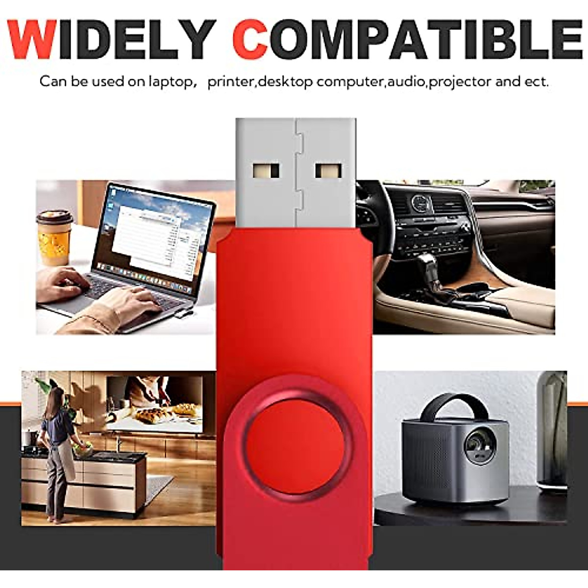 Flash Drive 4GB 5 Pack USB 2.0 Thumb Drives Uflatek Memory Sticks Portable USB Stick Rotate Jump Drive Bulk Drives Multi-Color Pendrive Metal USB Flash Drives with Lanyard