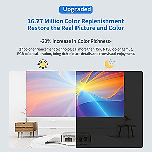 9000LM High Brightness Home Theater Projector, 200" Indoor Outdoor Movie Projector with Speaker/Zoom, Full HD 1080P Video Gaming Projector with HDMI USB for iOS Android Smart Phone Laptop TV Stick DVD