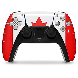 WraptorSkinz Skin Wrap compatible with Sony PS5 DualSense Controller Canadian Canada Flag (CONTROLLER NOT INCLUDED)