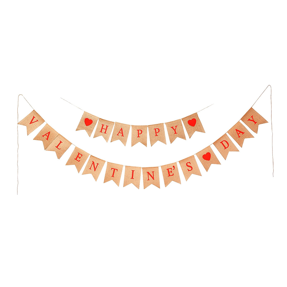 Mandala Crafts Happy Valentines Day Banner Valentines Day Decor - Burlap Happy Valentines Day Sign Decoration - Heart Valentine Garland for Fireplace Mantel