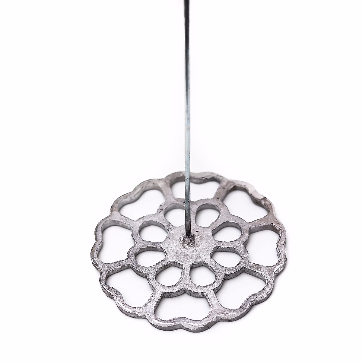 Bunuelera Mexicana de Molde, Rustic Wood handle Cast Aluminum, Buñuelos de Viento Maker Tradicional Roseta Flor Design mold para hacer Bunuelos (5.5 inch / 14 cm)