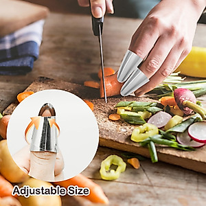 9 Pcs Finger Guards for Cutting, Stainless Steel Finger Protector for Cutting Food, Adjustable Knife Finger Guard Chop Guard Thumb Guard Peelers Anti-Cut Kitchen Tool for Slicing and Chopping