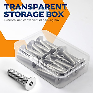 10 PCS M8-1.25 x 80mm Flat Head Socket Cap Screws, Stainless Steel A2-70, DIN 7991, Allen Socket Drive,Full Thread, Machine Thread