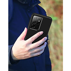 MXX Case Compatible with Galaxy S21 Ultra, 3-Layer Super Full Heavy Duty Body Bumper Cover/Shock Protection/Dust Proof, Designed for Samsung Galaxy S21 Ultra 5g (6.8 Inch) 2021 - (Black)