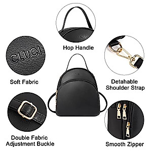 CLUCI Small Backpack for Women Leather Women's Black Backpack Purse Handbags Mini Fashion Lady Travel Backpack Convertible Bookbag