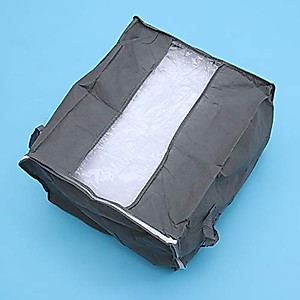 BESTOMZ Blanket Bag with Zipper and Handles Large Storage Bag for Comforters Clothes Grey 44x30x48cm (Zipper Color Random)