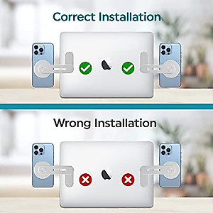 iPhone MacBook Holder, Foldable Cell Phone Holder for Laptop, Adjustable Phone for Laptop, Slim & Portable Lightweight Laptop Extension Phone Holder, Edge Mount for MacBook