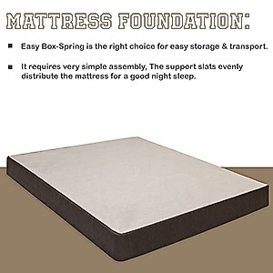 Continental Sleep, 4.5-Inch Easy Wood Box Spring/Foundation with Simple Assembly, Queen, Black